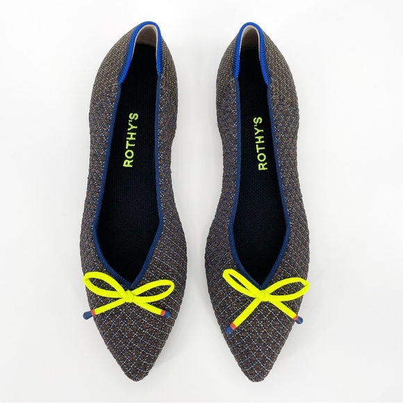 Rothy's | Shoes | Rothys The Bow Point Diamond Knit Metallic Neon ...